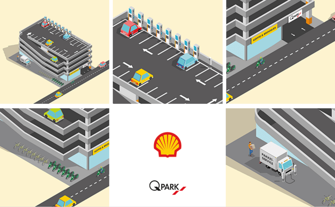 Q-Park en Shell: 5 mobility hubs in grote steden | Mobiliteitshubs
